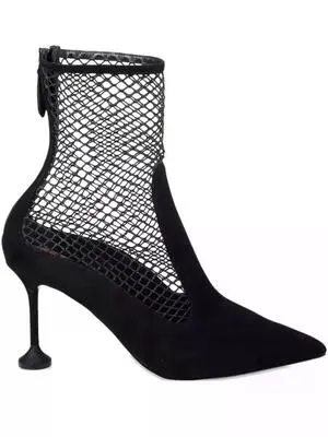 AQUAZZURA 85mm Mesh-insert Suede Pumps