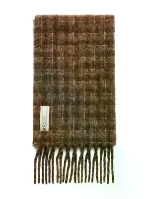 Our Legacy Checked Fringed Scarf Brown