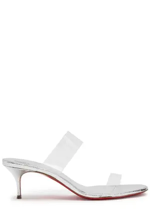 CHRISTIAN LOUBOUTIN Just Nothing 55 Metallic Leather Mules