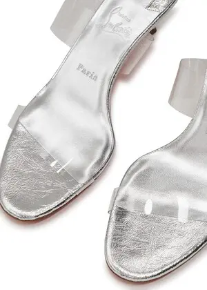 CHRISTIAN LOUBOUTIN Just Nothing 55 Metallic Leather Mules
