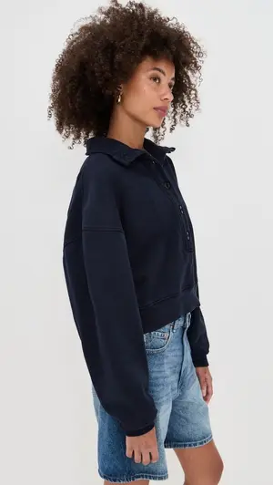 Citizens Of Humanity Mirelle Funnel Neck Top - Navy