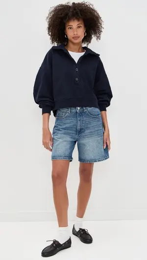 Citizens Of Humanity Mirelle Funnel Neck Top - Navy