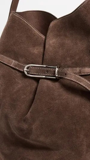 LIFFNER Large Belted Bucket Bag - Dark Brown