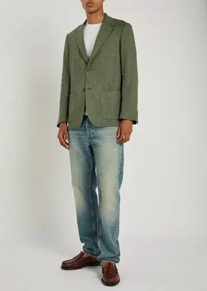 Sunspel Linen Blazer - Khaki