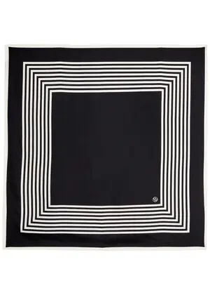 LE SCARF Striped-print Silk Scarf - Black