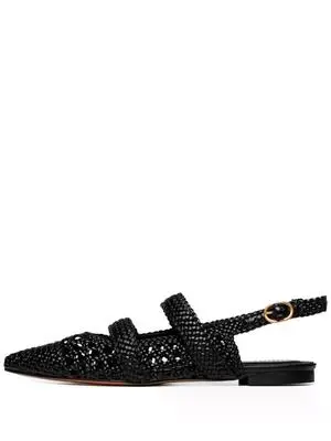 POCHE PARIS Woven Slingback Ballet Flats
