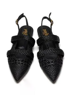 POCHE PARIS Woven Slingback Ballet Flats