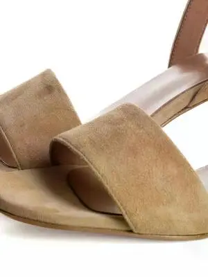 POCHE PARIS Ankle-strap Leather Sandals - Neutrals