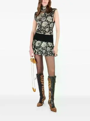 Roberto Cavalli Jacquard Floral Mini Skirt