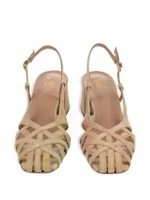 POCHE PARIS Slingback Block-heel Pumps