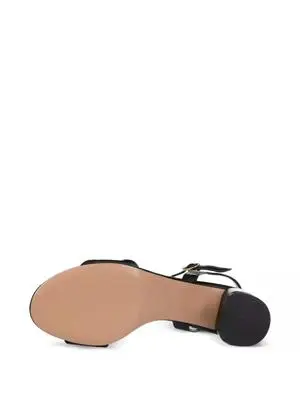POCHE PARIS Block-heel Leather Sandals