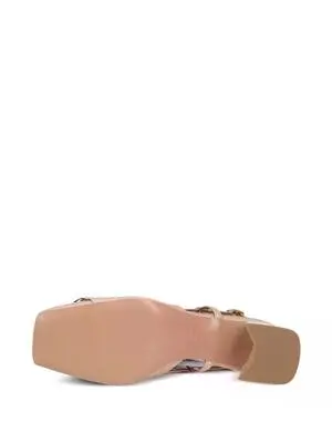 POCHE PARIS Bamboo-detail Slingback Sandals - Neutrals