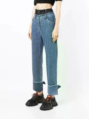 Rokh Washed Double-layer Jeans