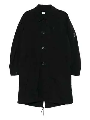 C.P. COMPANY C.P. Company Outerwear Long Jacket In Twill - Black