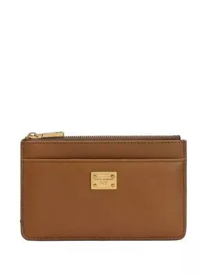 Dolce & Gabbana Dauphine Logo-plaque Zip-around Card Holder - Brown