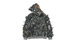 A BATHING APE Laser Cut Cropped Shark Full Zip Hoodie - Tree Edge Camo