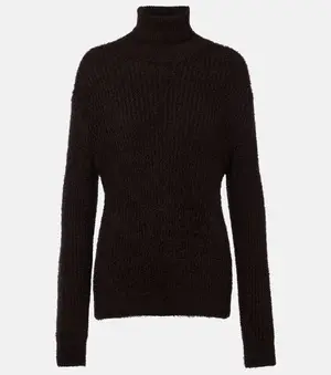 Loro Piana Turtleneck Wool-blend Sweater - Brown