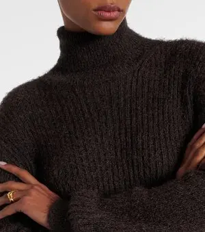 Loro Piana Turtleneck Wool-blend Sweater - Brown
