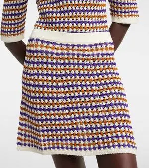 ERES Open-knit Cotton-blend Miniskirt