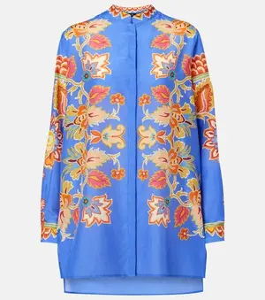 Women's Blue Floral Shirts