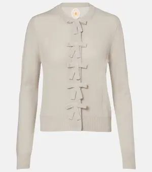 Jardin Des Orangers Bow-detailed Cashmere Cardigan - Grey