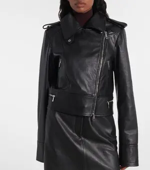 Sportmax Shearling-trimmed Leather Jacket