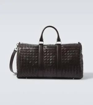 Bottega Veneta Bottega Veneta Intrecciato Leather Duffle Bag Brown