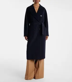 Max Mara Madame Wool And Cashmere Wrap Coat - Black