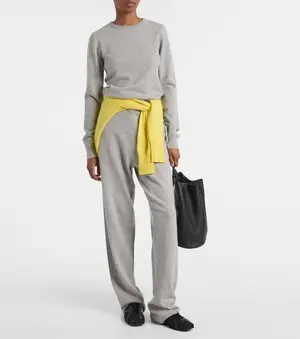 Extreme Cashmere Crewneck Ribbed Sweater - Grey