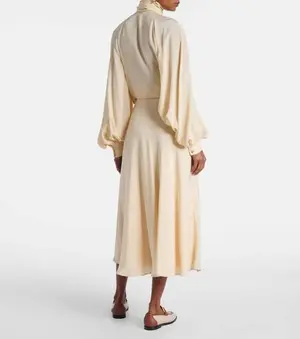Loro Piana Erika Silk Midi Skirt
