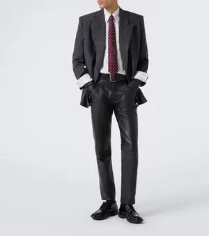 Saint Laurent Lino Leather Derby Shoes