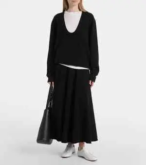 Extreme Cashmere N°313 Twirl Cashmere-blend Maxi Skirt - Black