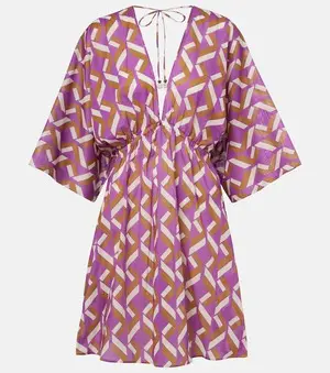 ERES Feel Patterned Cotton Voile Minidress - Purple