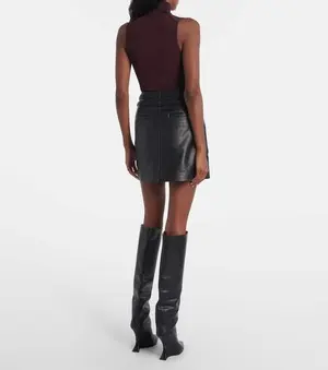 Sportmax Patto Leather Miniskirt