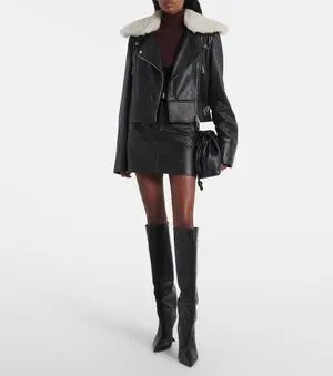 Sportmax Patto Leather Miniskirt