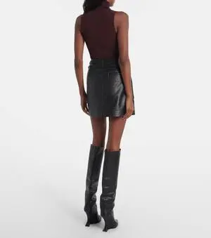 Sportmax Patto Leather Miniskirt