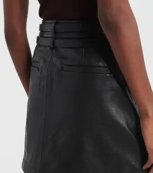 Sportmax Patto Leather Miniskirt