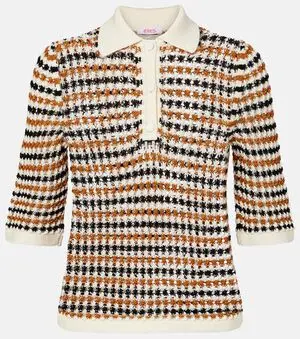ERES Open-knit Cotton-blend Polo Shirt - Multicoloured