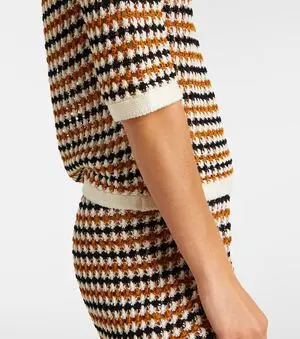 ERES Open-knit Cotton-blend Polo Shirt
