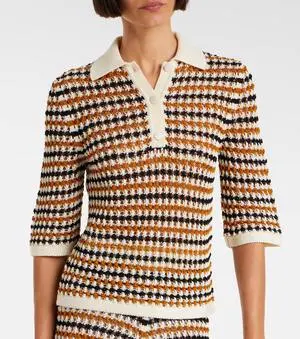 ERES Open-knit Cotton-blend Polo Shirt
