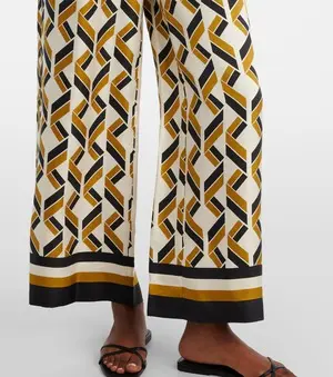 ERES Patterned Silk Twill Wide-leg Pants