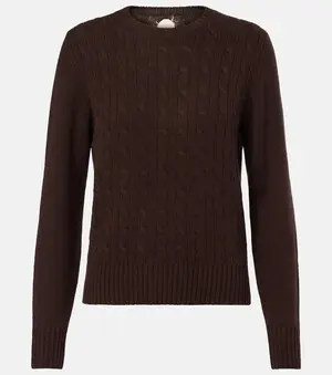 Jardin Des Orangers Cable-knit Cashmere-blend Sweater - Brown