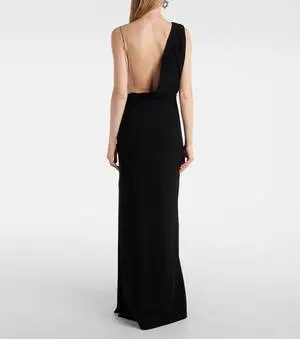 Max Mara Pentola Asymmetric Maxi Dress - Black