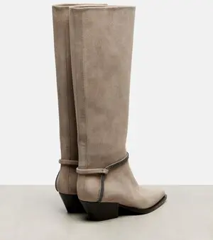 Brunello Cucinelli Suede Knee-high Boots - Grey
