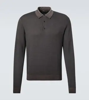 Loro Piana Jacaranda Wool And Silk Polo Shirt