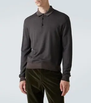 Loro Piana Jacaranda Wool And Silk Polo Shirt
