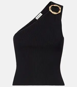Simkhai Fenix Ribbed-knit One-shoulder Top