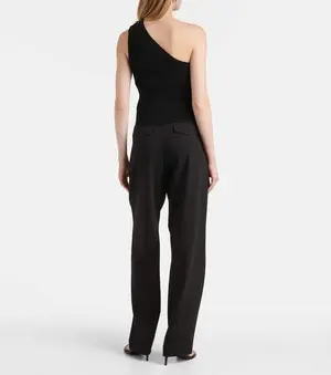 Simkhai Fenix Ribbed-knit One-shoulder Top