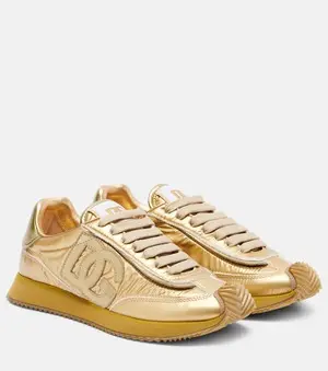 Dolce & Gabbana Gold Tone Sneakers For Women