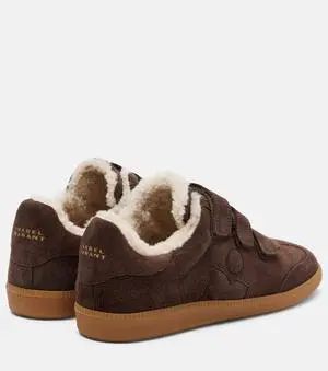 Isabel Marant Étoile Beth Shearling-trimmed Sneakers - Brown